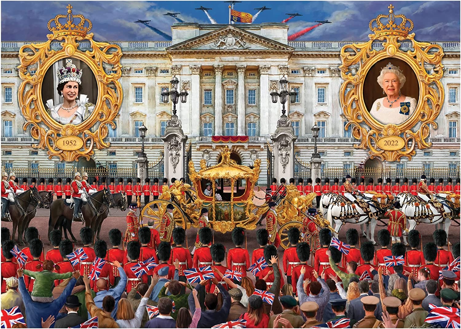 The Queen's Platinum Jubilee - Falcon - 1000 pièces | puzzle.be